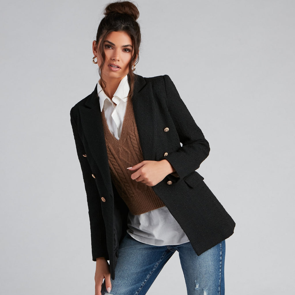 Posh Moment Tweed Blazer – Conean